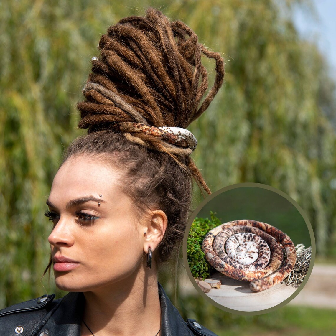 EARTHY Shades VELVET Spiral Dreadloc Loc Tie Dread Tie Dreadlock ...
