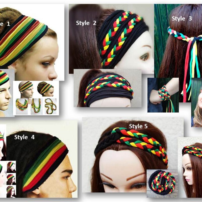 Rasta Headband - Etsy