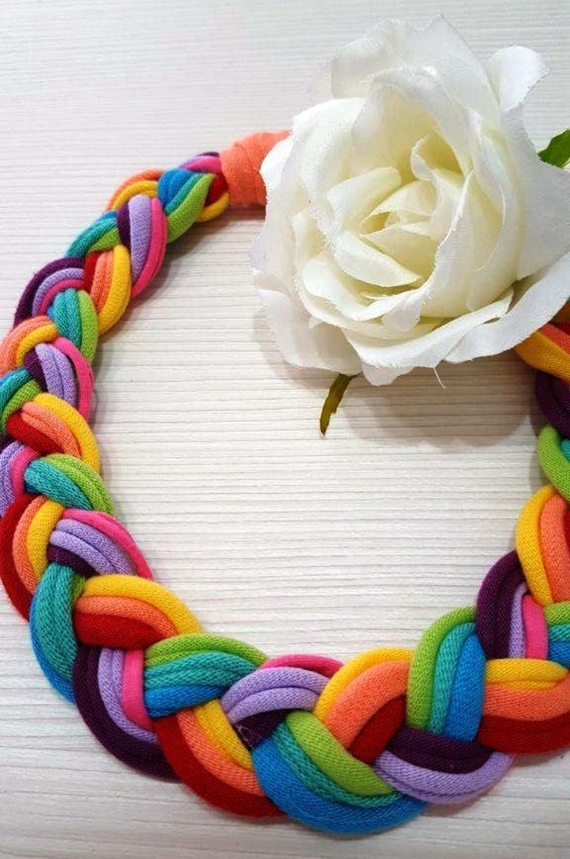 Rainbow Headband Vibrant Hairband Head Scarf Braided Headbandn - Etsy