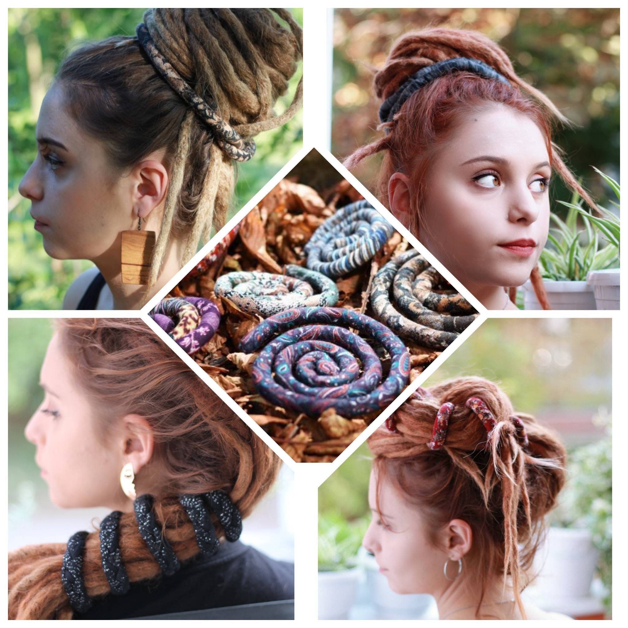 Bendable Dread Tie Snake Pattern Dreadlock Accessories Wired Dread Tie ...