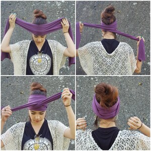 Royal Blue Head Scarf Boho Headband Dark Blue Head Wrap Headband for ...