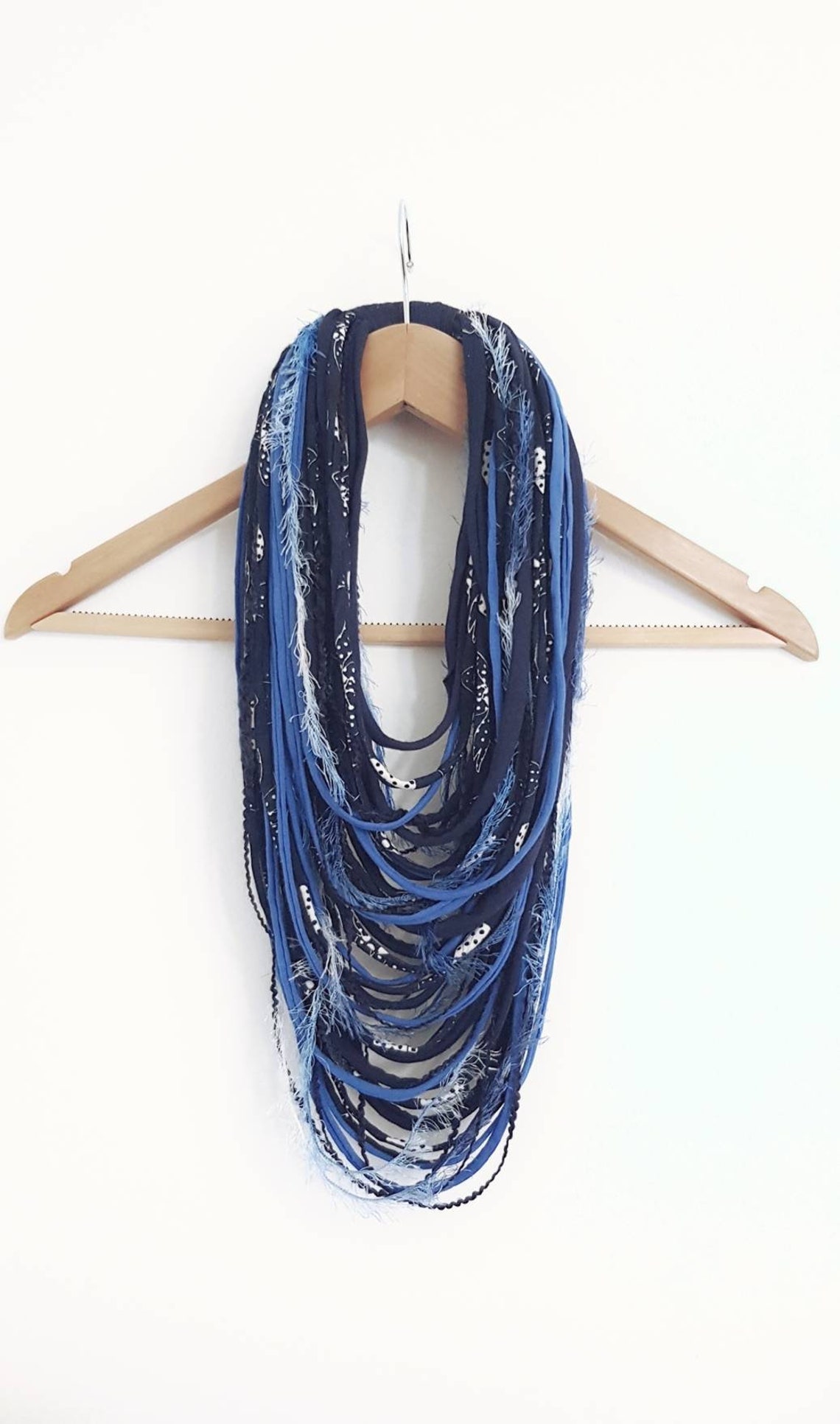 Blue Infinity Scarf Scarf Rope Scarf Necklace Winter - Etsy