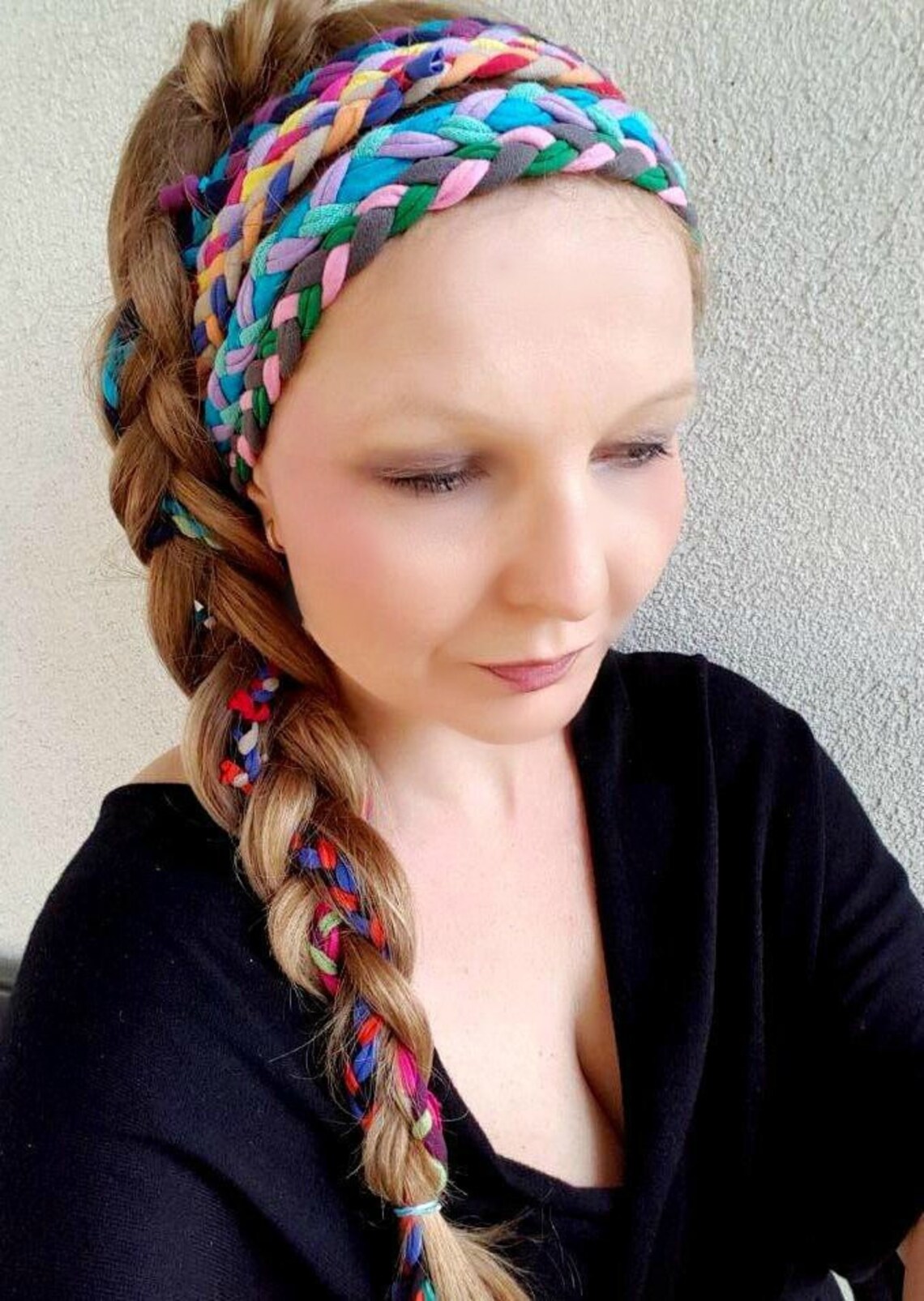 Hair Tie Braid in Headband Braided Wrap Headband Boho Hippie Hair Band ...
