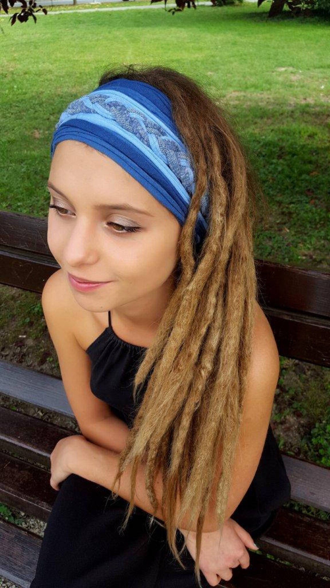 Denim Headband Dreadlocks Headband Dread Accessories | Etsy