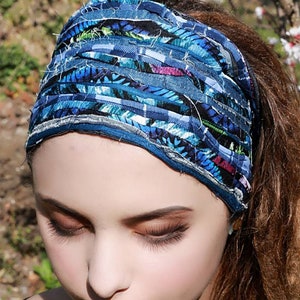 Denim Head Scarf Head Wrap Bohemian Hippie Headband Dreadlock ...