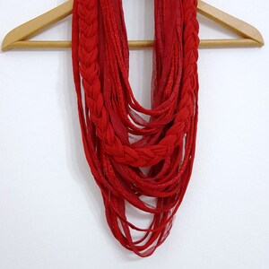 Red Scarf Ruby Red Necklace Statement Infinity Scarf Necklace - Etsy