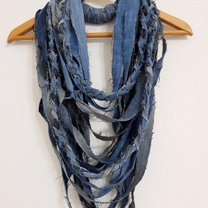 Jeans Denim Necklace Scruffy Torn Jeans Fabric Jewelry Textile Denim ...