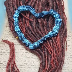 BLUE Plaid Scrunchies Dread Ties Dreadlock Accessories Hair Tie Bun ...