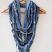 Jeans Denim Necklace Scruffy Torn Jeans Fabric Jewelry Textile - Etsy