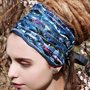Denim Head Scarf Head Wrap Bohemian Hippie Headband Dreadlock ...