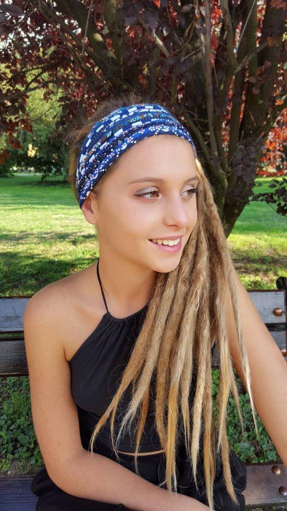 Blue Headband Multistrand Hair Accessory Dreadlock Headband | Etsy