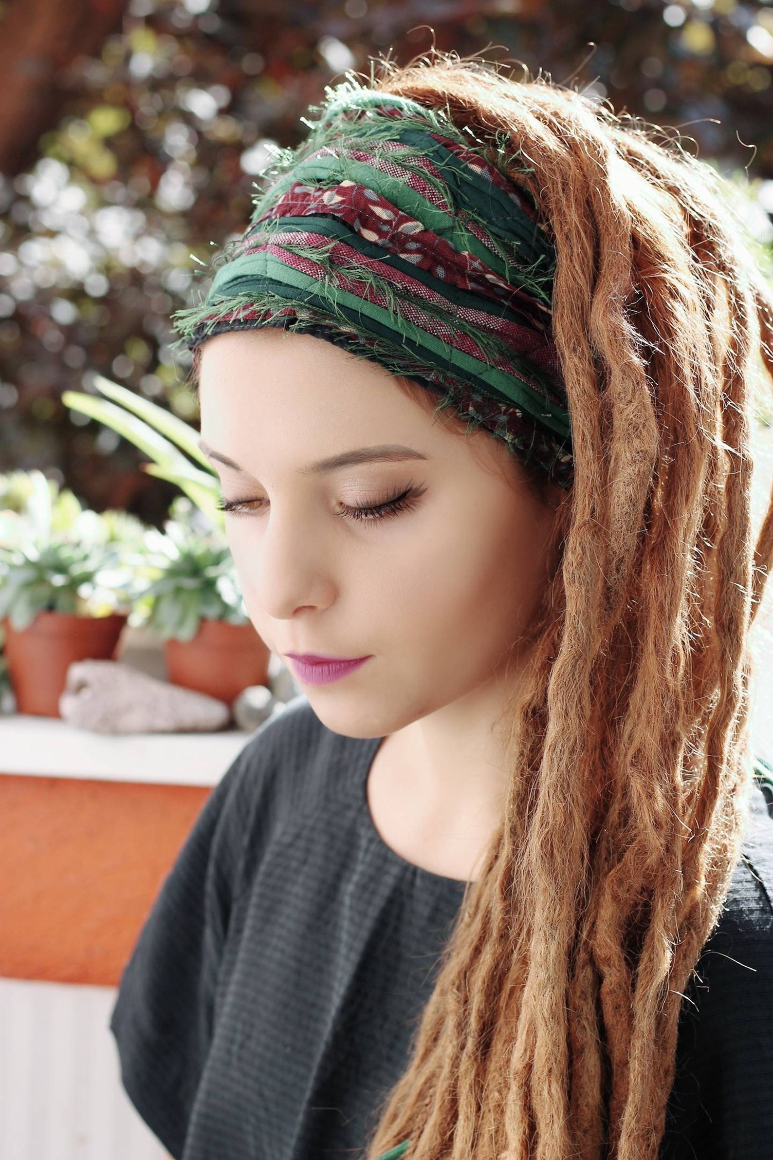 Forest Green Woodland Headband Head Scarf Head Wraps Boho Hippie ...