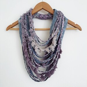 Old Jeans Frayed Jeans Denim Scarf Necklace Fabric Jewelry Textile ...