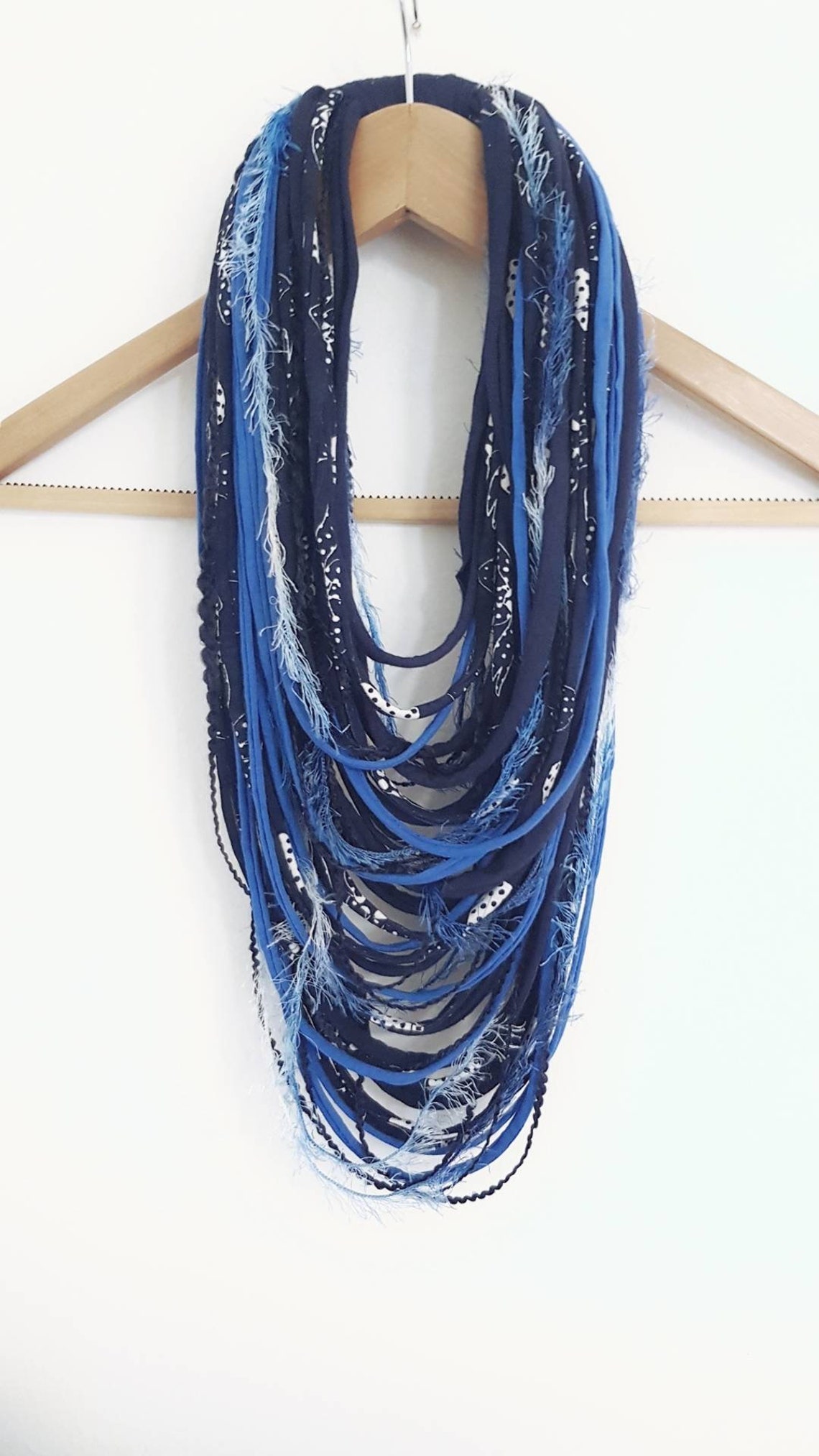 Blue Infinity Scarf Scarf Rope Scarf Necklace Winter - Etsy
