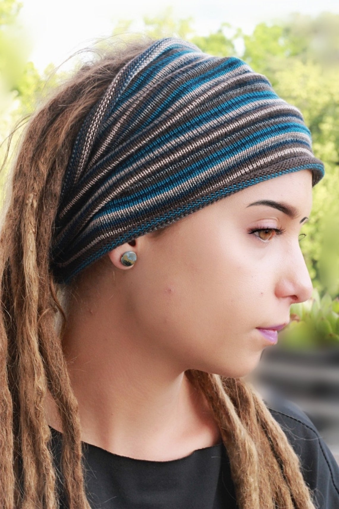 Knitted Headband Dreadlock Hair Accessories Tube Headband Sock | Etsy