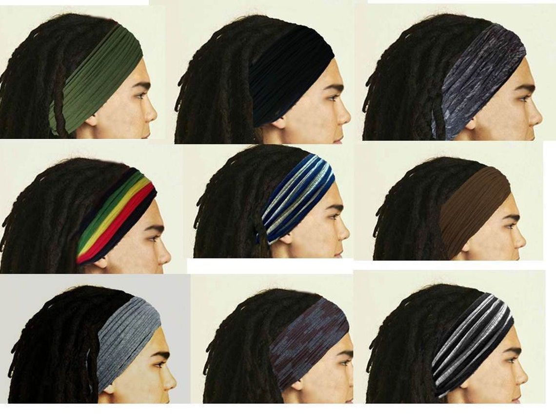 Mens Headband in Black, Men Dreadlock Hair Wrap, Multistrand Headband ...