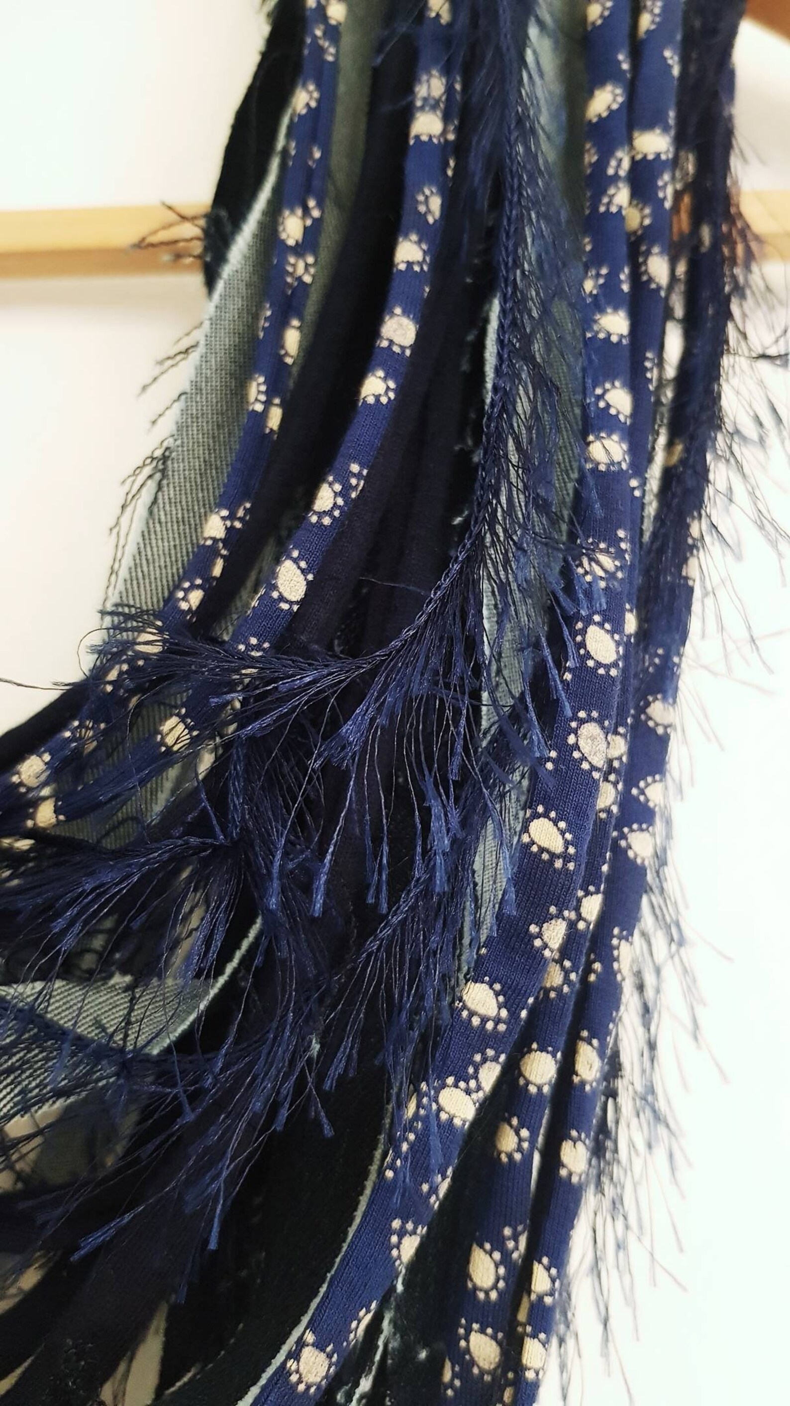 Denim Scarf Jeans Necklace Fabric Jewelry Textile Denim Necklace Loop ...