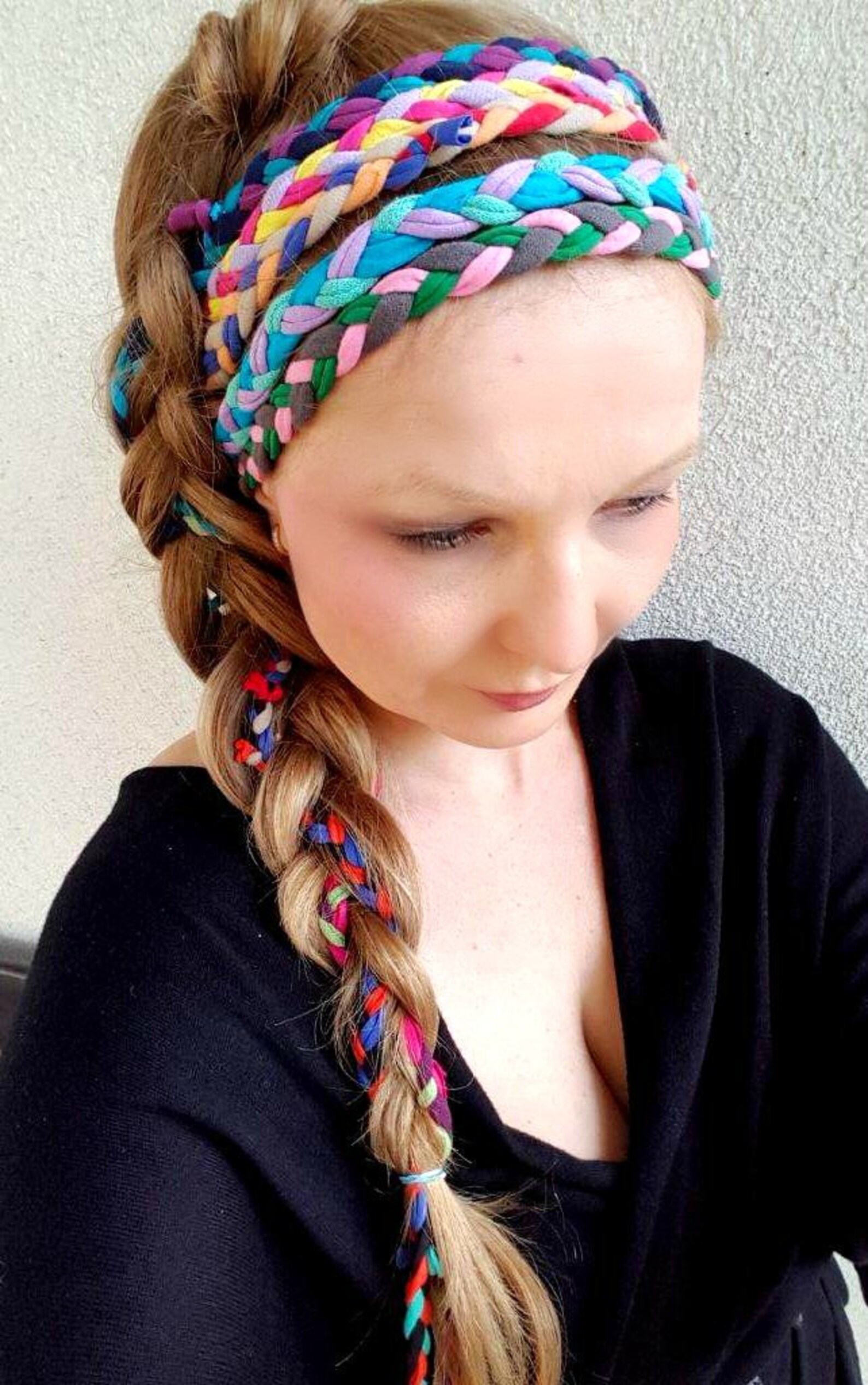 Hair Tie Braid in Headband Braided Wrap Headband Boho Hippie Hair Band ...