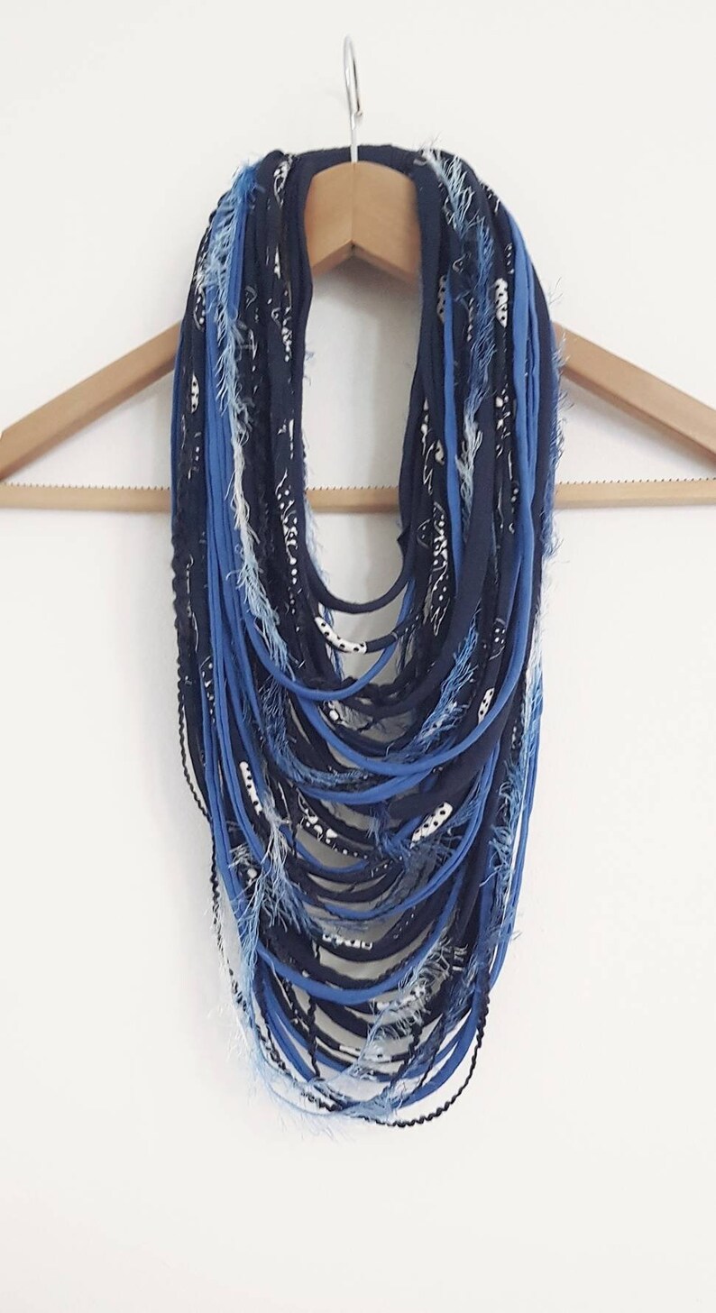 Blue Infinity Scarf Scarf Rope Scarf Necklace Winter - Etsy