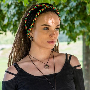 Jah Colors Rasta Headband Hair Wrap Braided Headband Extra Wide ...
