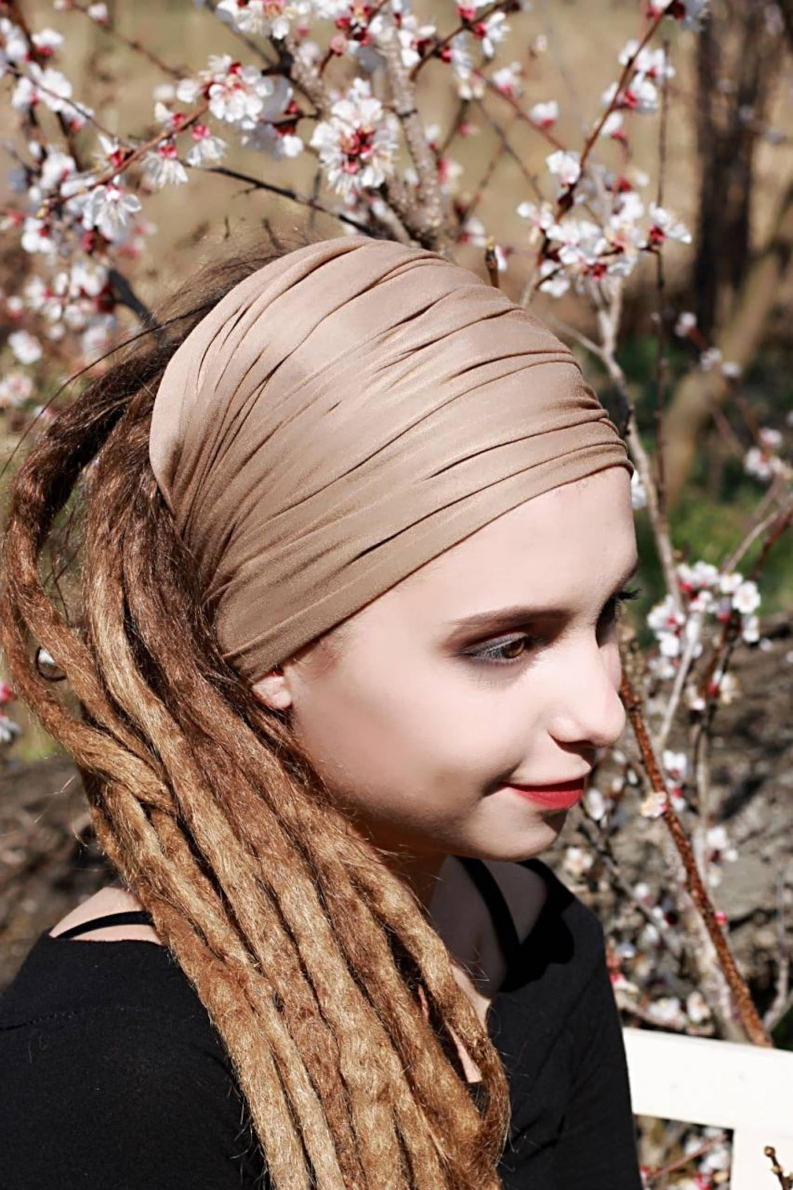 Dreadlock Tube Headband Caramel Color Wide Yoga Hairband Lock - Etsy