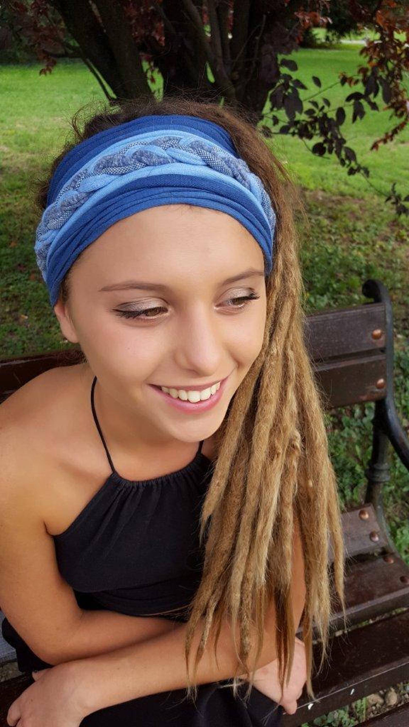 Denim Headband Dreadlocks Headband Dread Accessories - Etsy