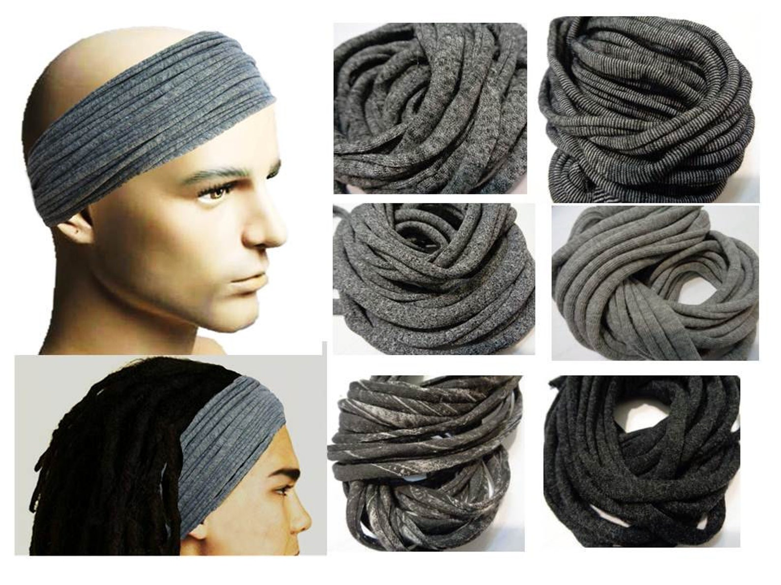 Mens Headband Dreadband Mens Hair Accessory Dreadlock Wrap Dreadlocks ...