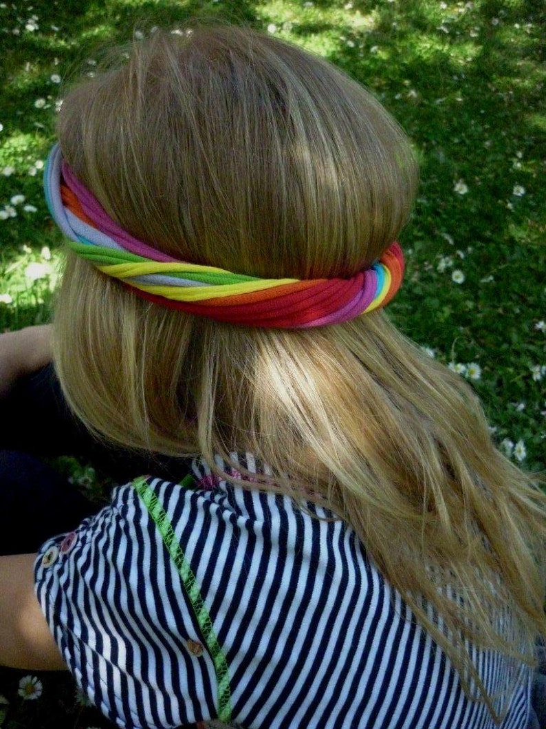 Girls Head Wraps, Baby Headbands, Rainbow Girls Headband, Jersey ...
