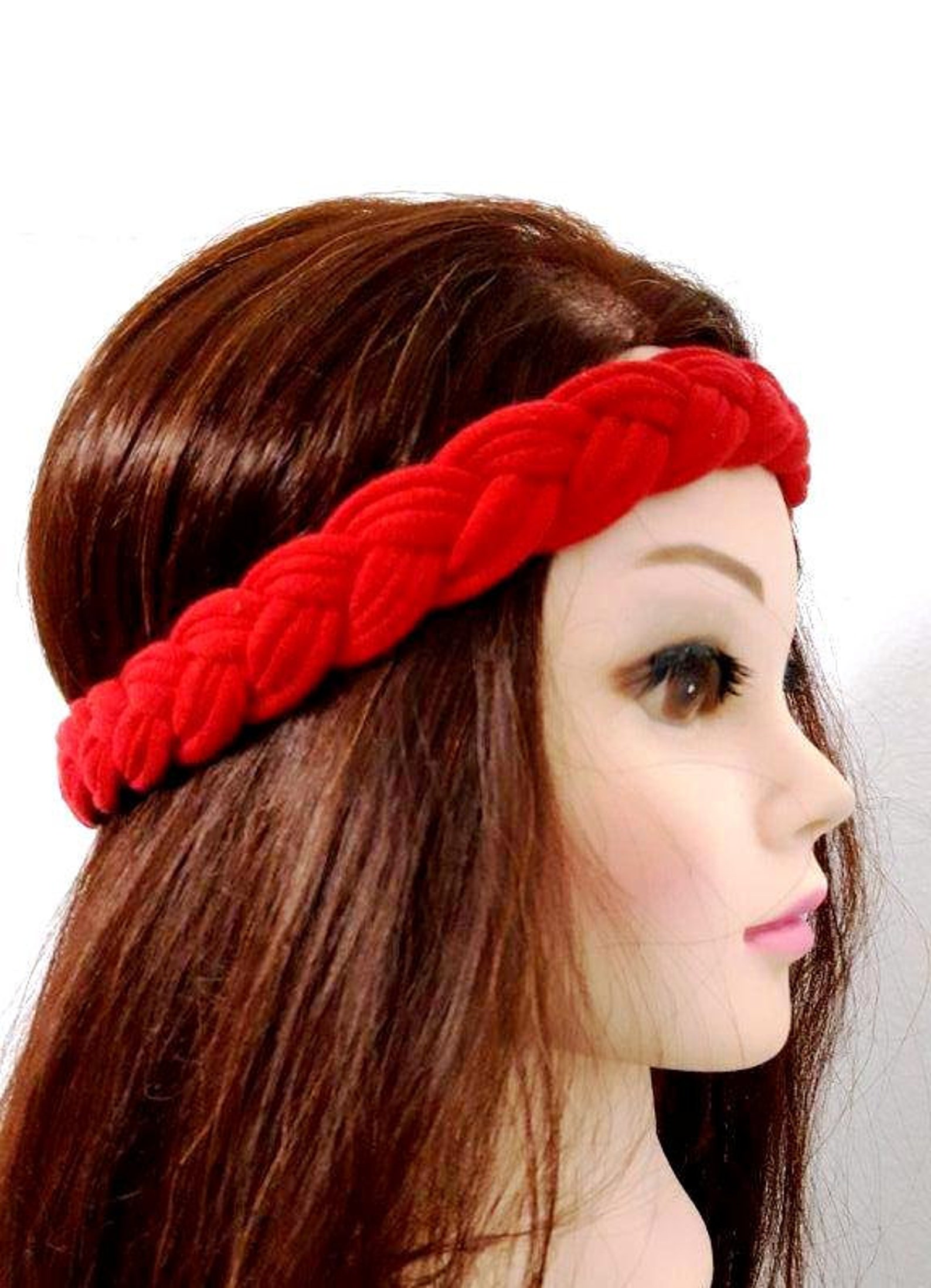 Red Headbands Bohemian Hair AccessoriesBraided Headband | Etsy