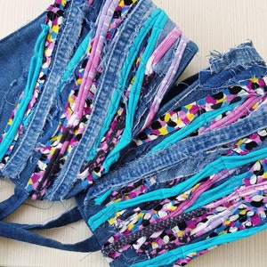 Upcycled Denim Headband Turquoise Pink Headband Dreadlock Head Wraps ...