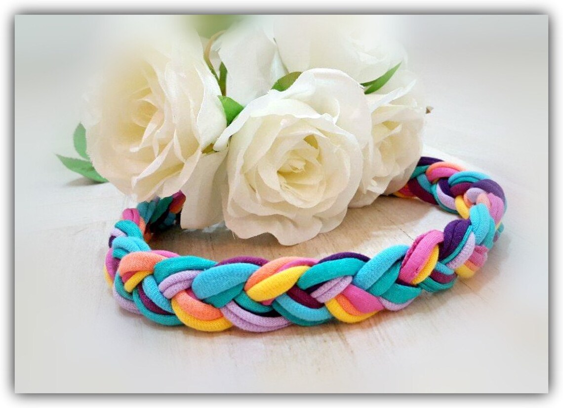 Hot Trend! Braided Vibrant Headband Colorful Headband Summer Headwrap ...