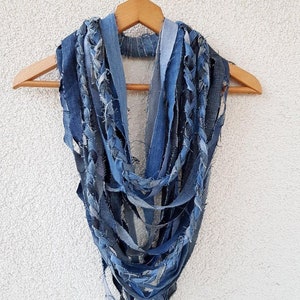 Jeans Denim Necklace Scruffy Torn Jeans Fabric Jewelry Textile Denim ...