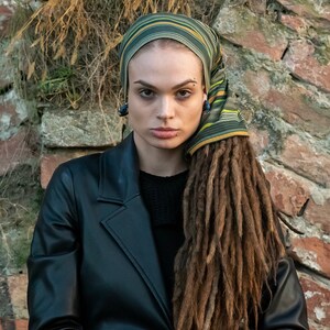 GREEN Tube Headband Wide Dreadlock Headband for Dreads Dreadband Womens ...