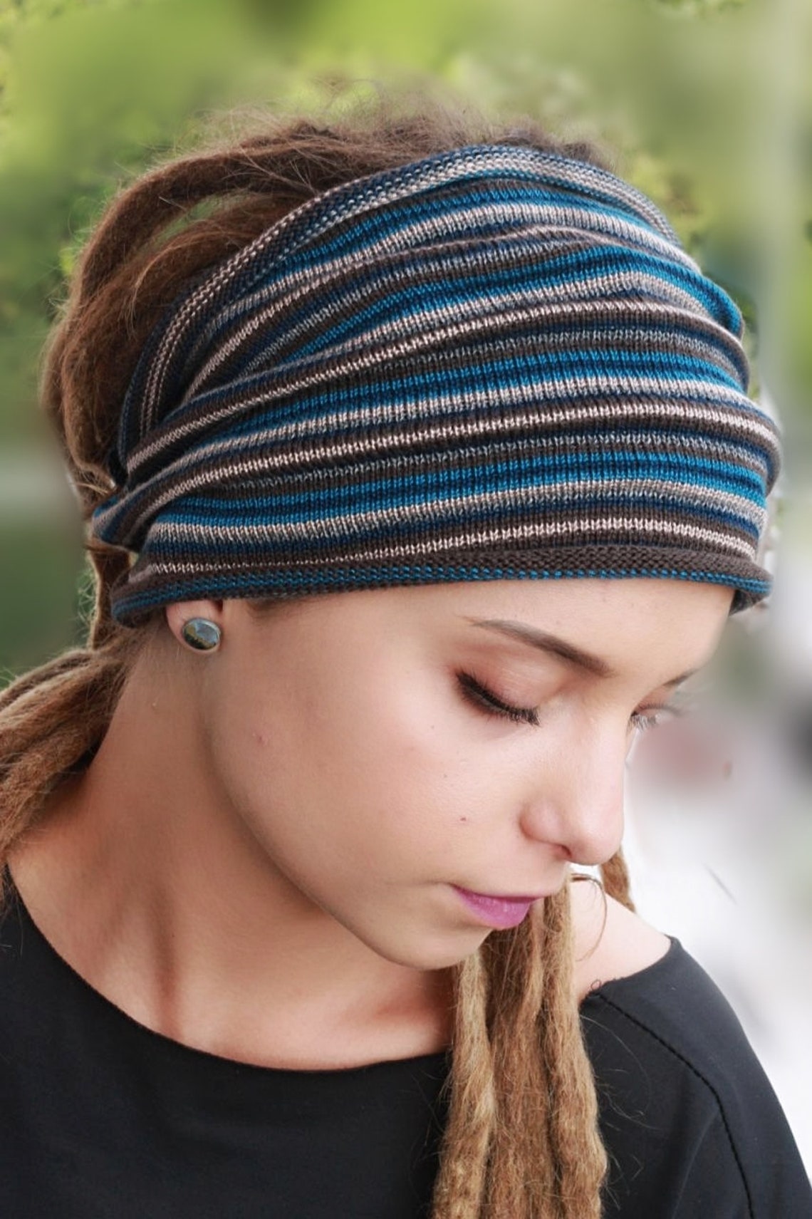 Knitted Headband Dreadlock Hair Accessories Tube Headband Sock | Etsy