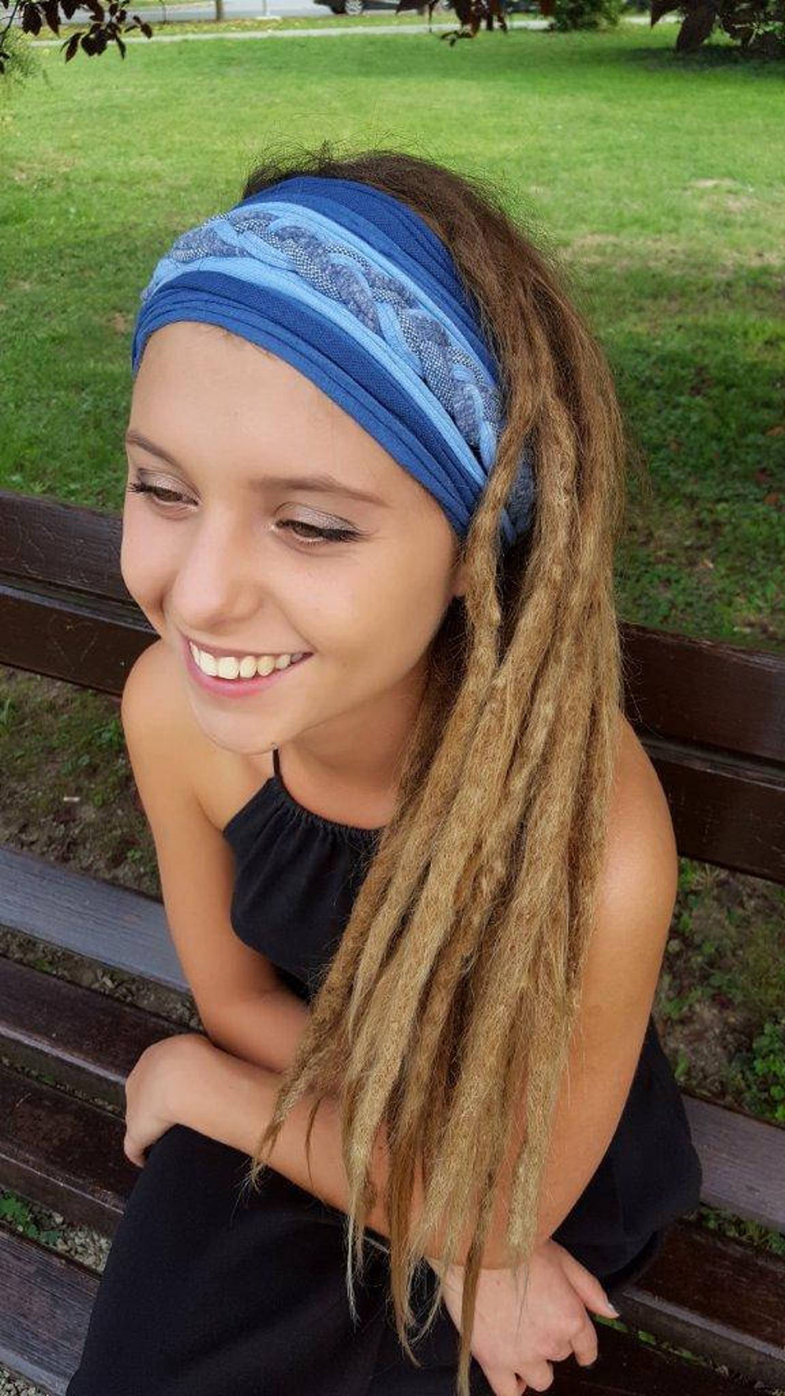 Denim Headband Dreadlocks Headband Dread Accessories - Etsy