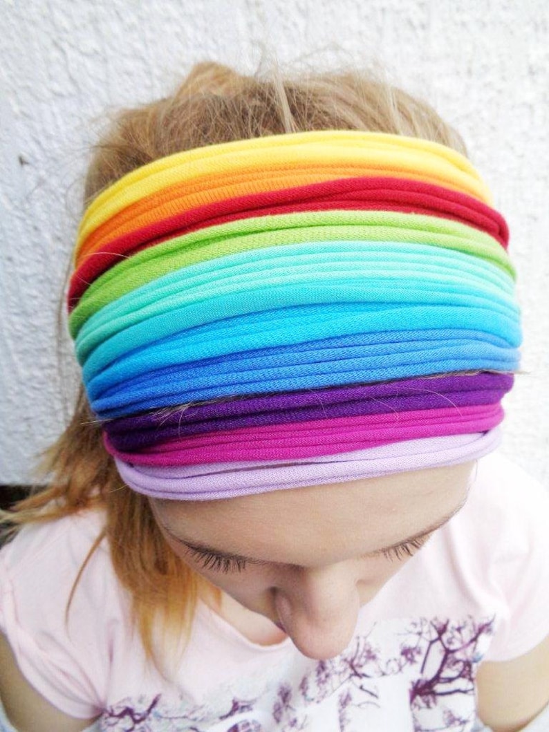 Rainbow Headband Head Scar Wrap Hairband Rainbow Stripes - Etsy