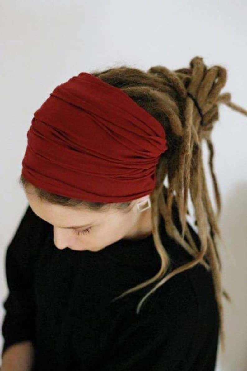 Red Head Sock Mens Girls Dreadlock Tube Wide Yoga Headband - Etsy