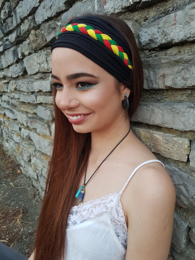 RASTA Headband Reggae Jamaican Headwear Hippie Rasta Braid | Etsy