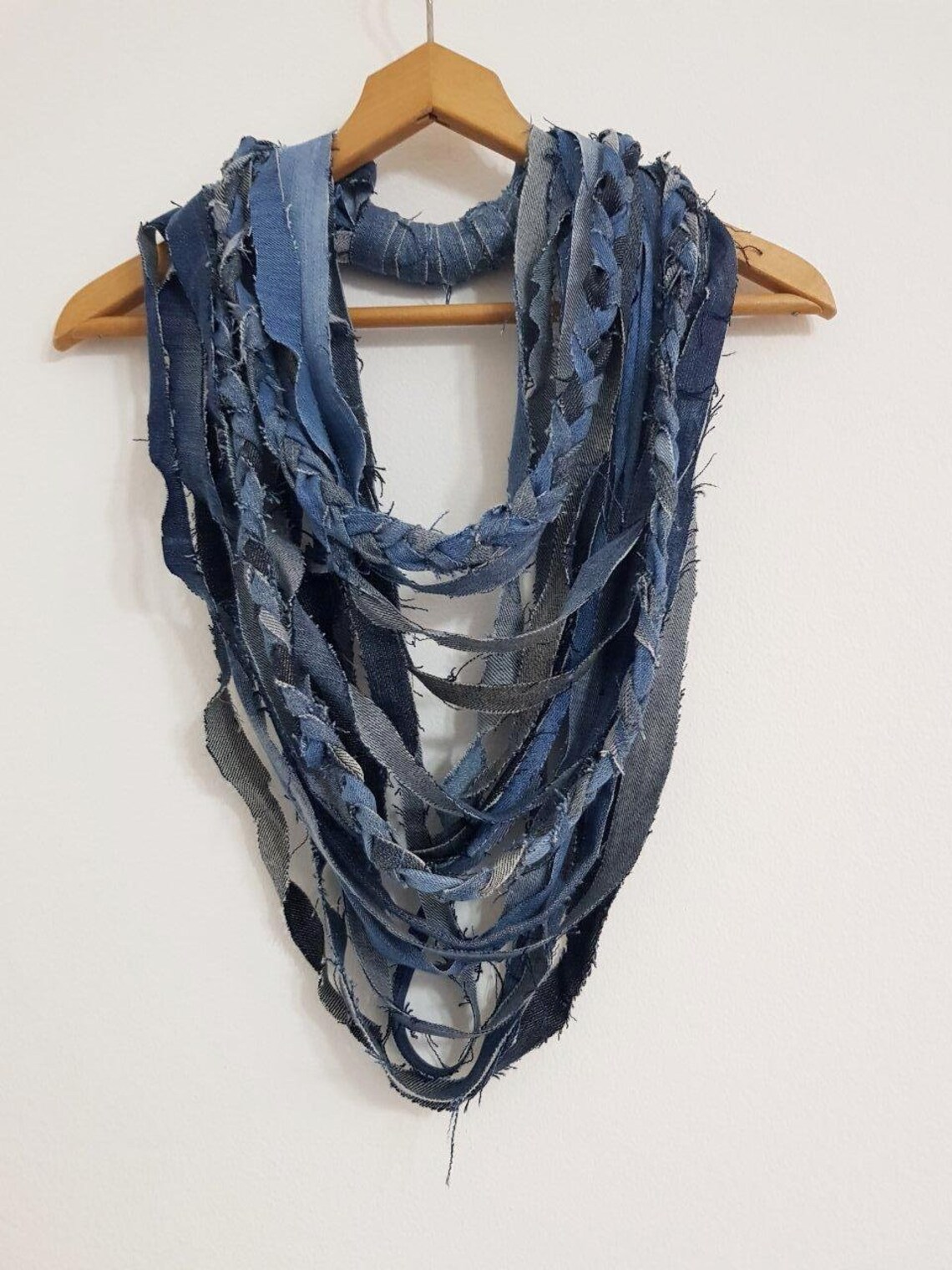 Jeans Denim Necklace Scruffy Torn Jeans Fabric Jewelry Textile Denim ...
