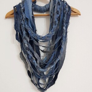 Jeans Denim Necklace Scruffy Torn Jeans Fabric Jewelry Textile Denim ...