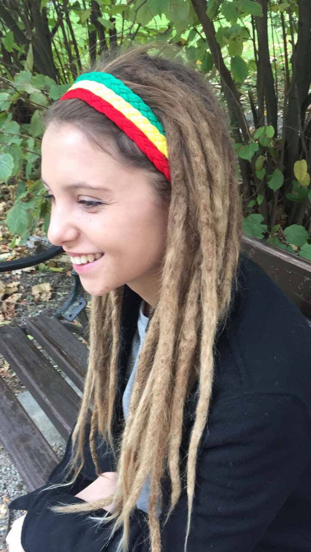 Unisex Braided Rasta Headband Three Colors Jamaica Green Yellow Red ...