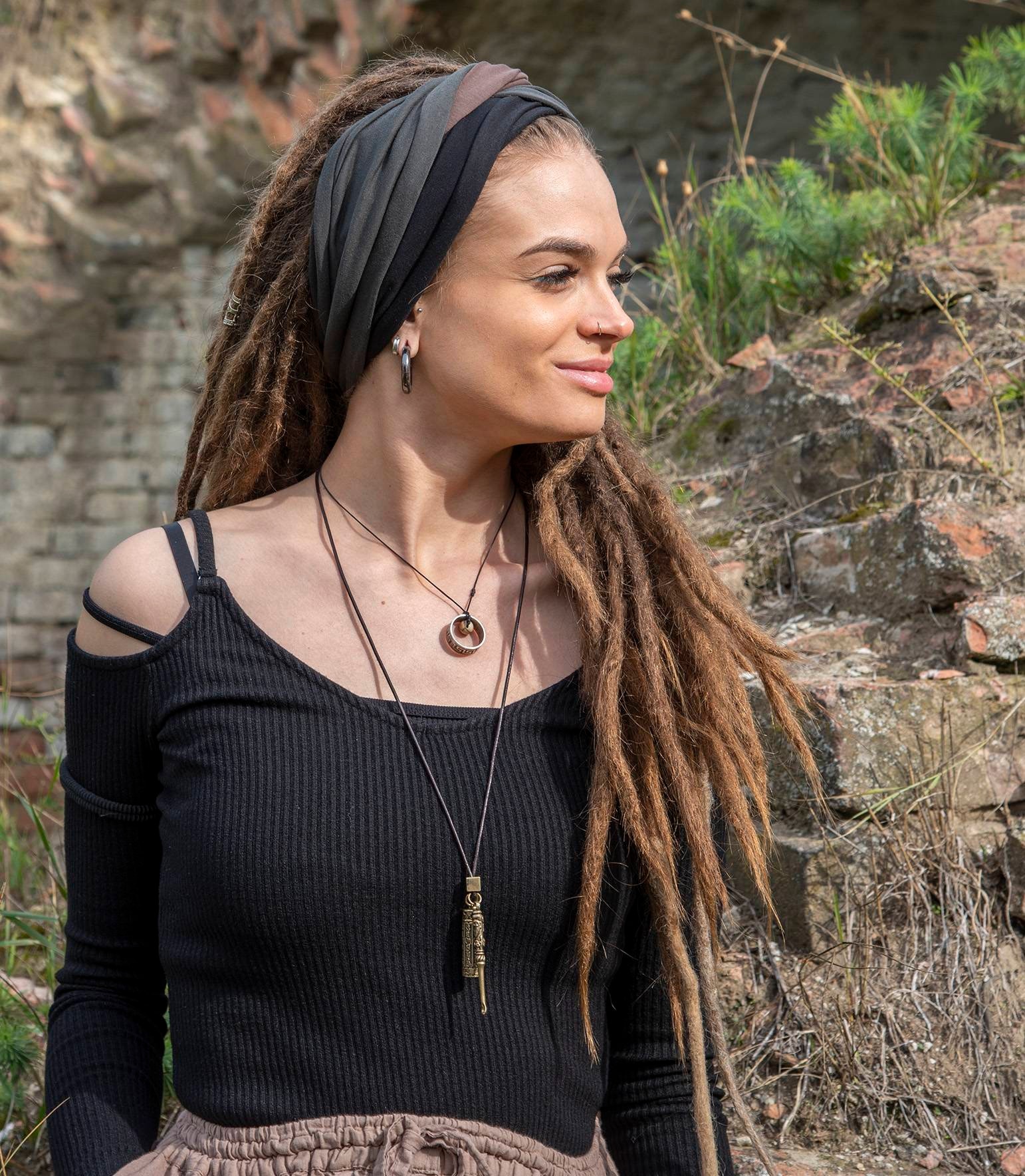 Wide Earty Headband Boho Head Wrap Dreadband Turban Style Jersey ...