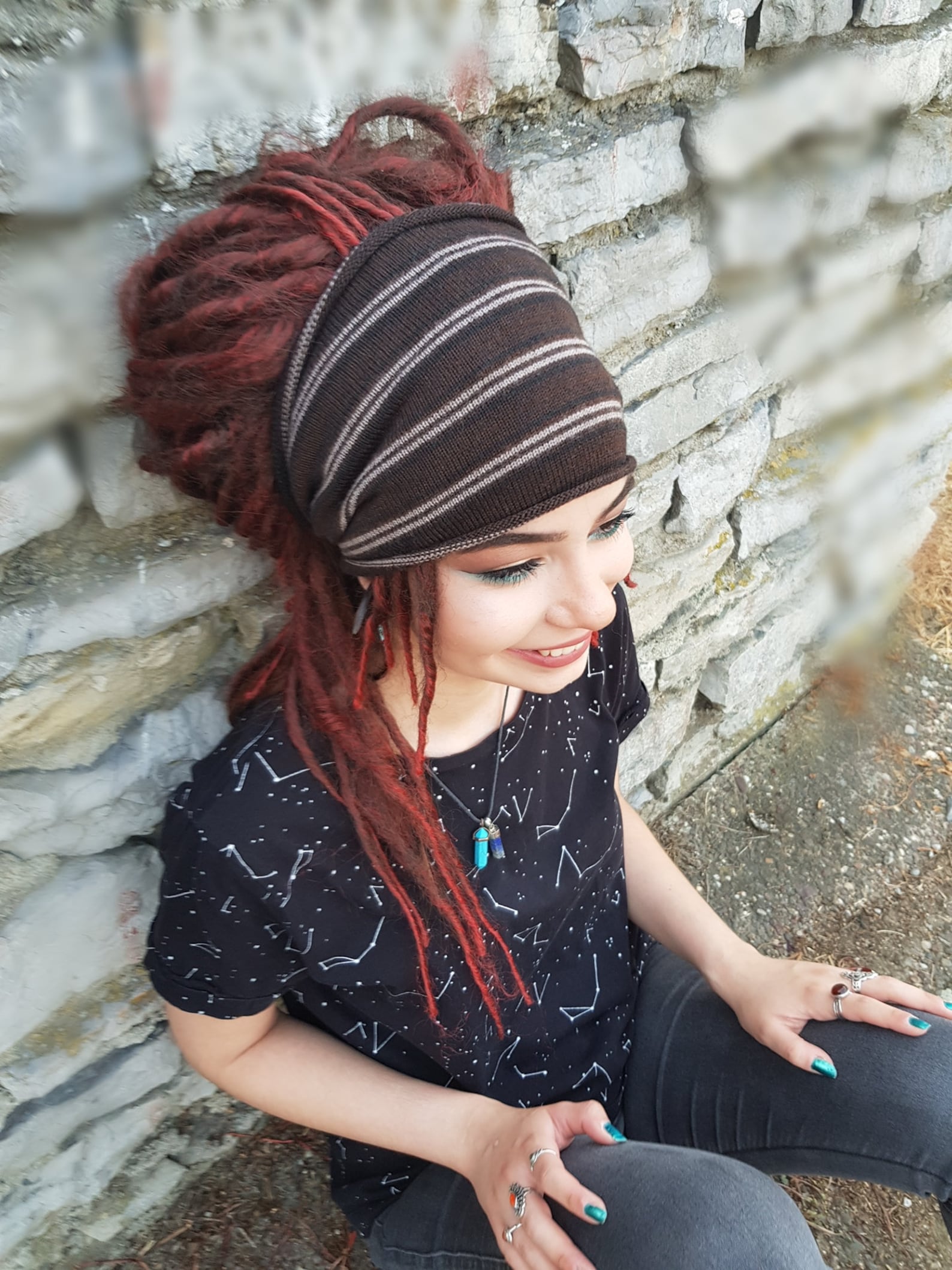 Brown Headband Dreadlock Tube Sock Head Wrap Brown Knit Hair | Etsy