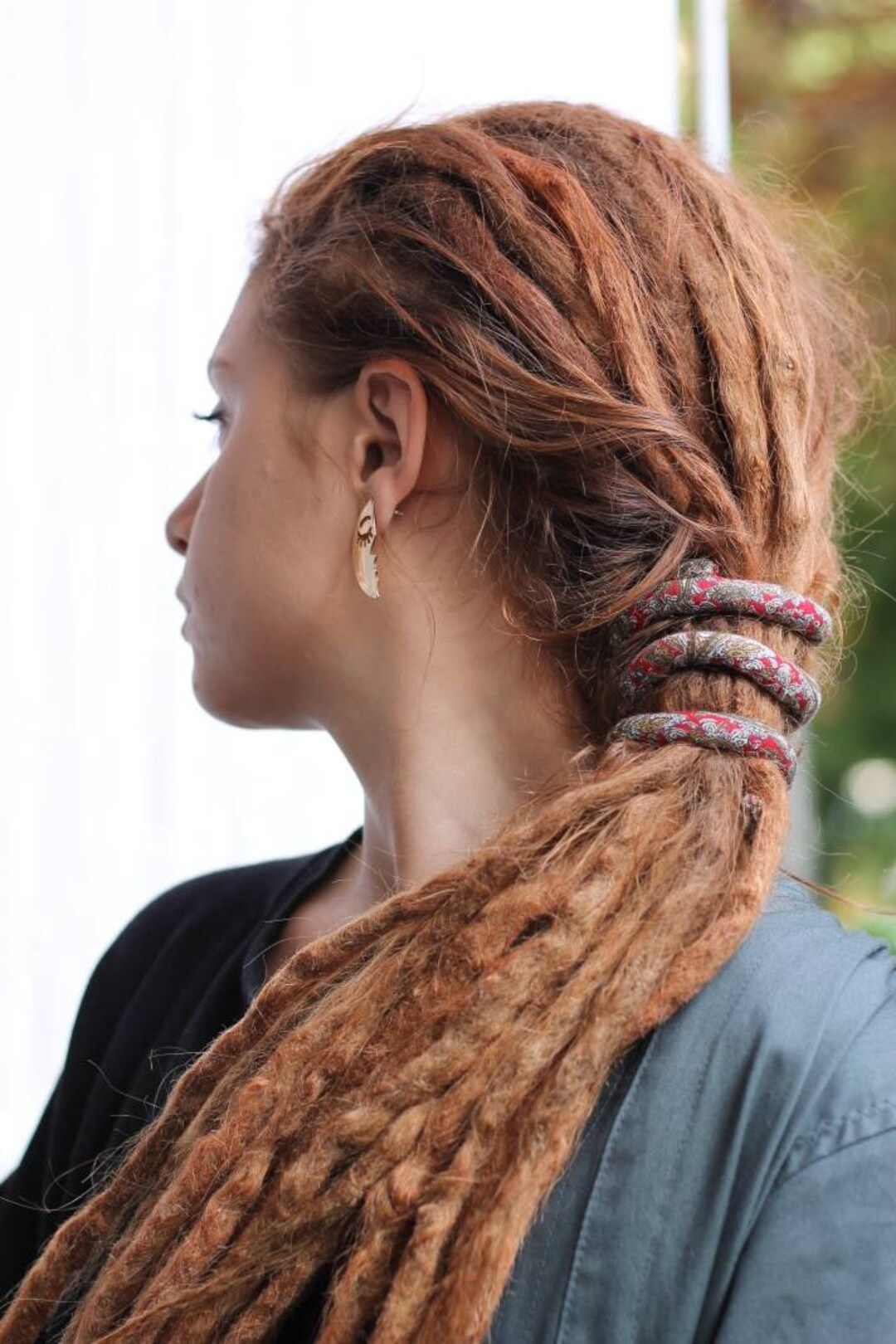 Red Paisley Loc Tie Spiral Dread Tie Locs Hair Tie Dreadloc Accessories ...