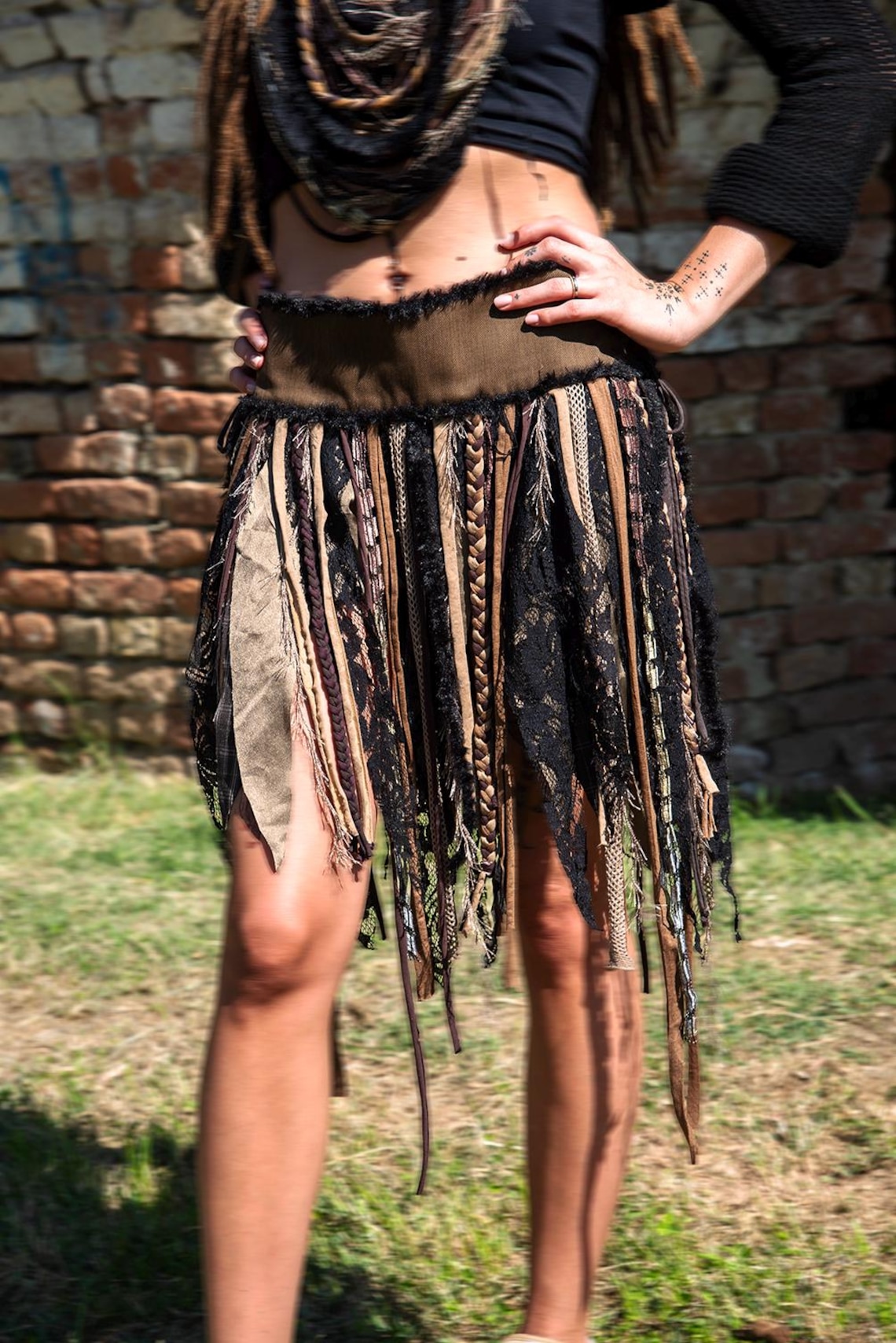 Earthy Festival Clothing Set Festival Dress Rave Outfit Pixie Skirt Top ...