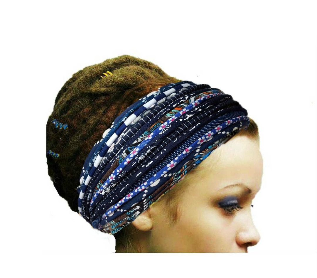 Denim Headband Multistrand Head Scarf Summer Headband Jeans Blue ...