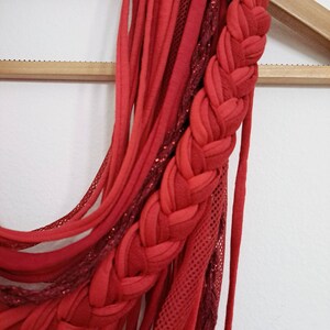 Red Scarf Ruby Red Necklace Statement Infinity Scarf Necklace Boho ...