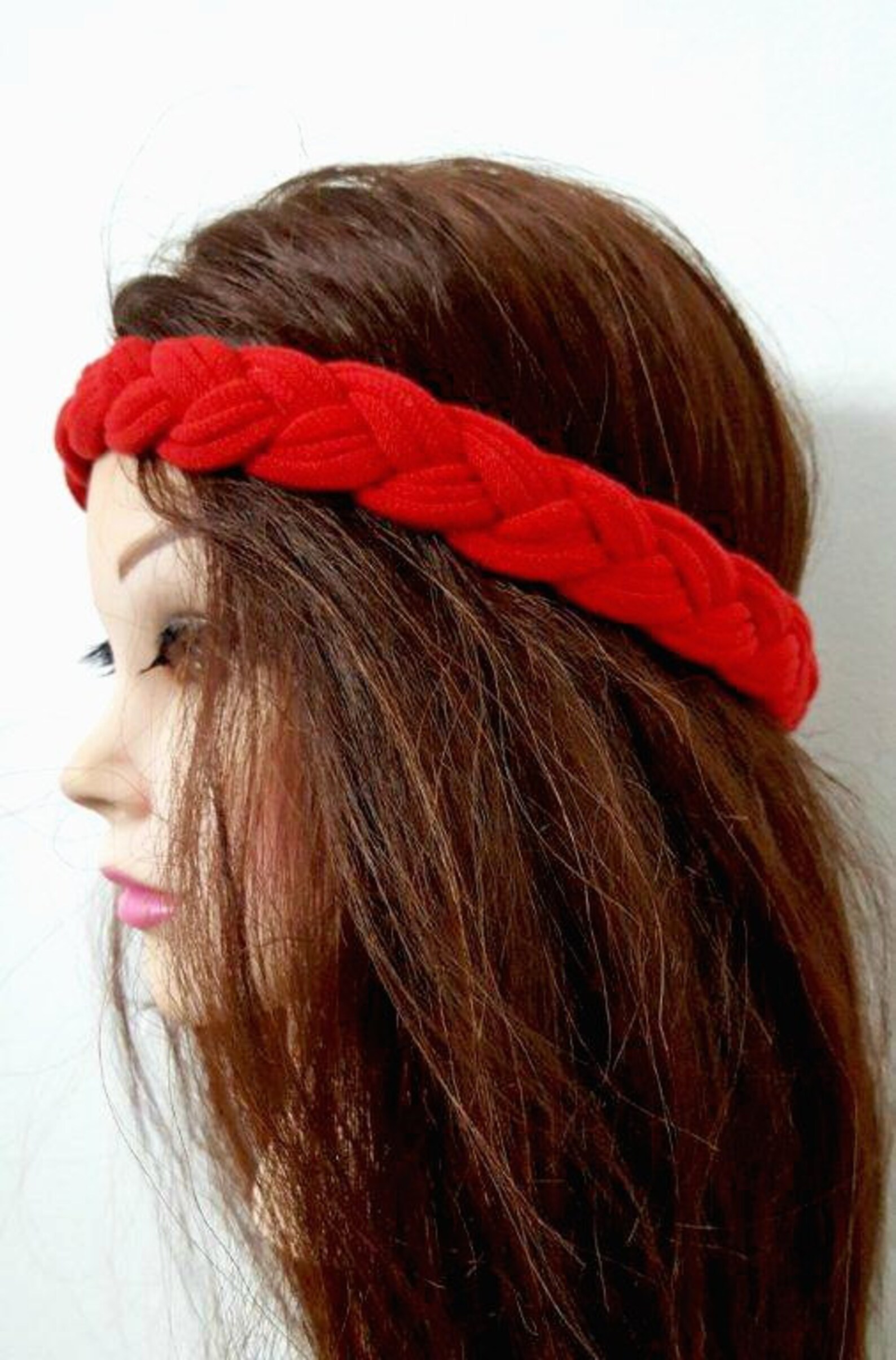 Red Headbands Bohemian Hair Accessoriesbraided Headband - Etsy