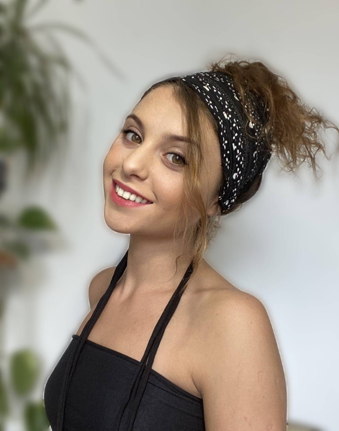 Black&white Headband Loc Headband Dreadlock Accessories Dots Pattern ...