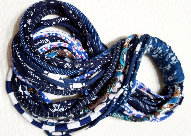Denim Headband Multistrand Head Scarf Summer Headband Jeans Blue ...